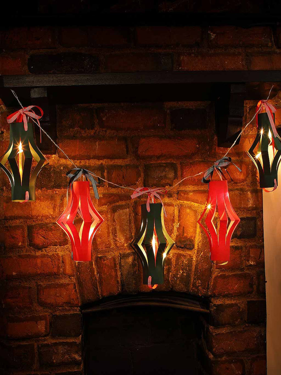 Set of 5 DIY Paper Lanterns with Icicle Light Chain – Seasons Christmas ...