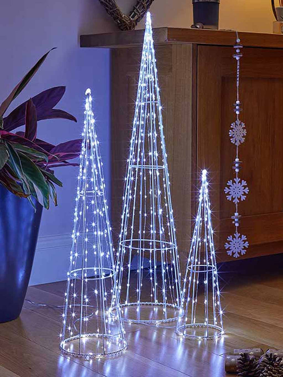 Set of 3 x 640 LED Tree Cones – Seasons Christmas Outlet