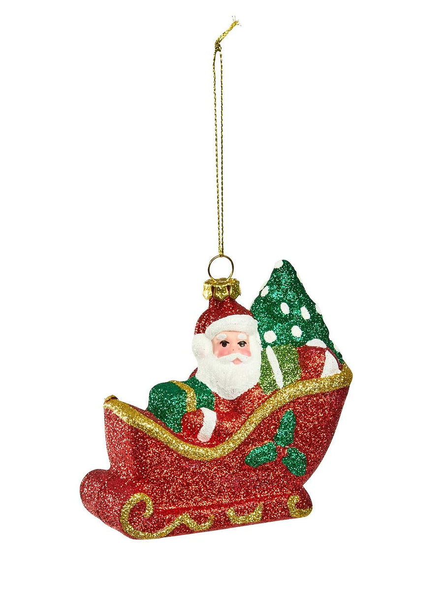 10cm Sleigh Santa Pendant – Seasons Christmas Outlet