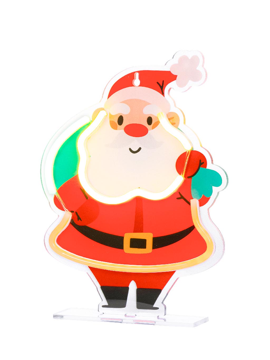 28cm USB Acrylic Santa on Stand Neon LED – Seasons Christmas Outlet