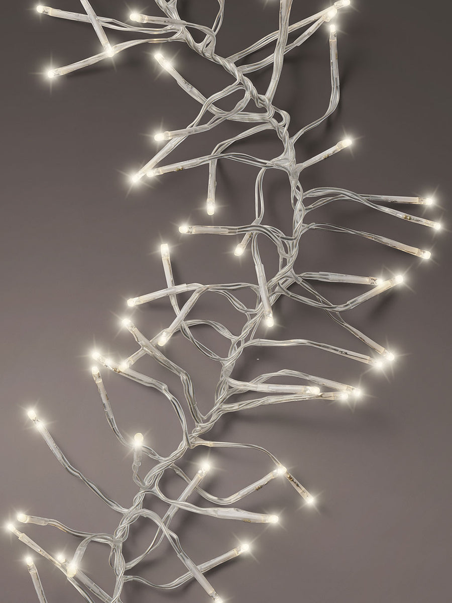 1512 LED Twinkle Cluster Christmas Lights - Warm White with Clear Cabl ...