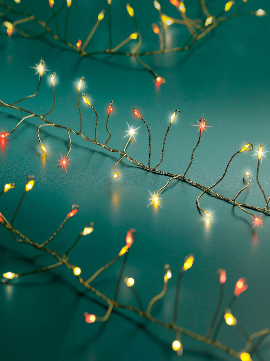 Twinkling Micro LED Compact Lights - Gold Cable - Warm White/Classic W ...