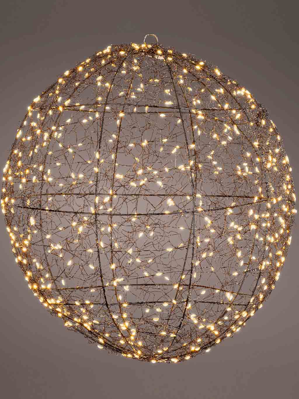 38cm Ball - Metal Black Frame Light with Micro LEDs – Seasons Christmas ...