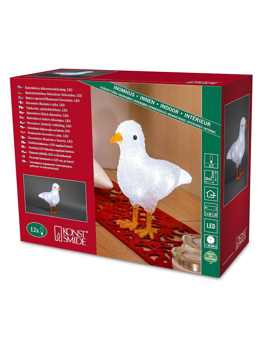 Acrylic Bird with 12 White LEDs, Battery Operated – Seasons Christmas ...