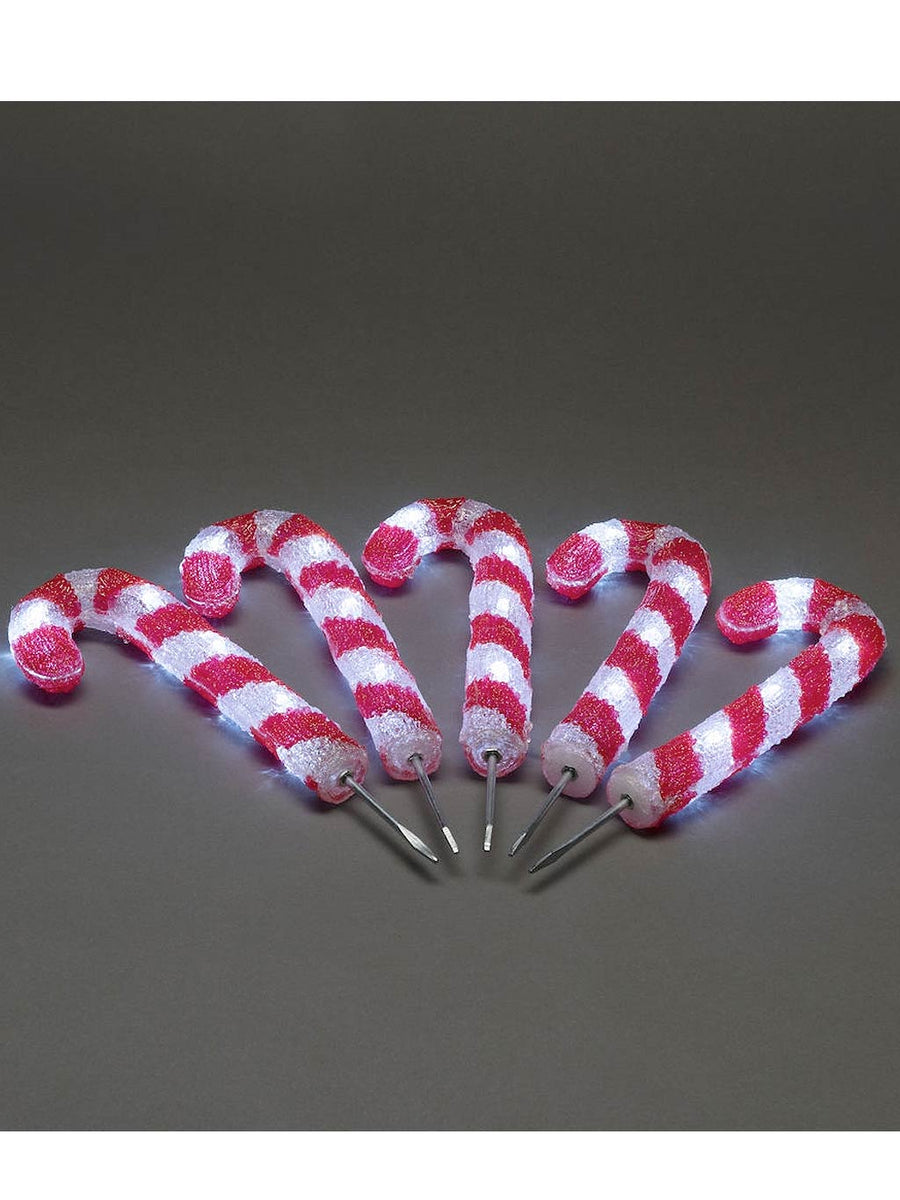 Set of 5 x 25cm Acrylic Candy Canes – Seasons Christmas Outlet