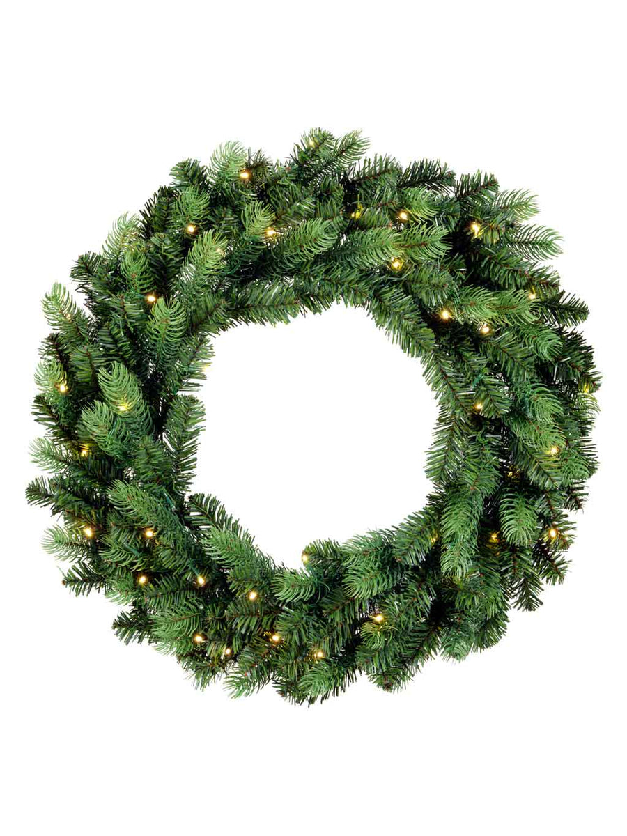 80cm Ottowa LED Solar Powered Outdoor Wreath – Seasons Christmas Outlet