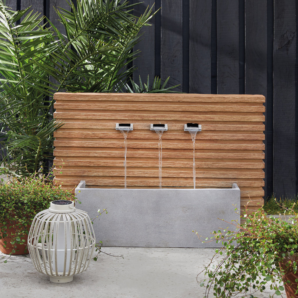 Rectangular Water Feature with Wooden Look & LEDs – Seasons Christmas ...