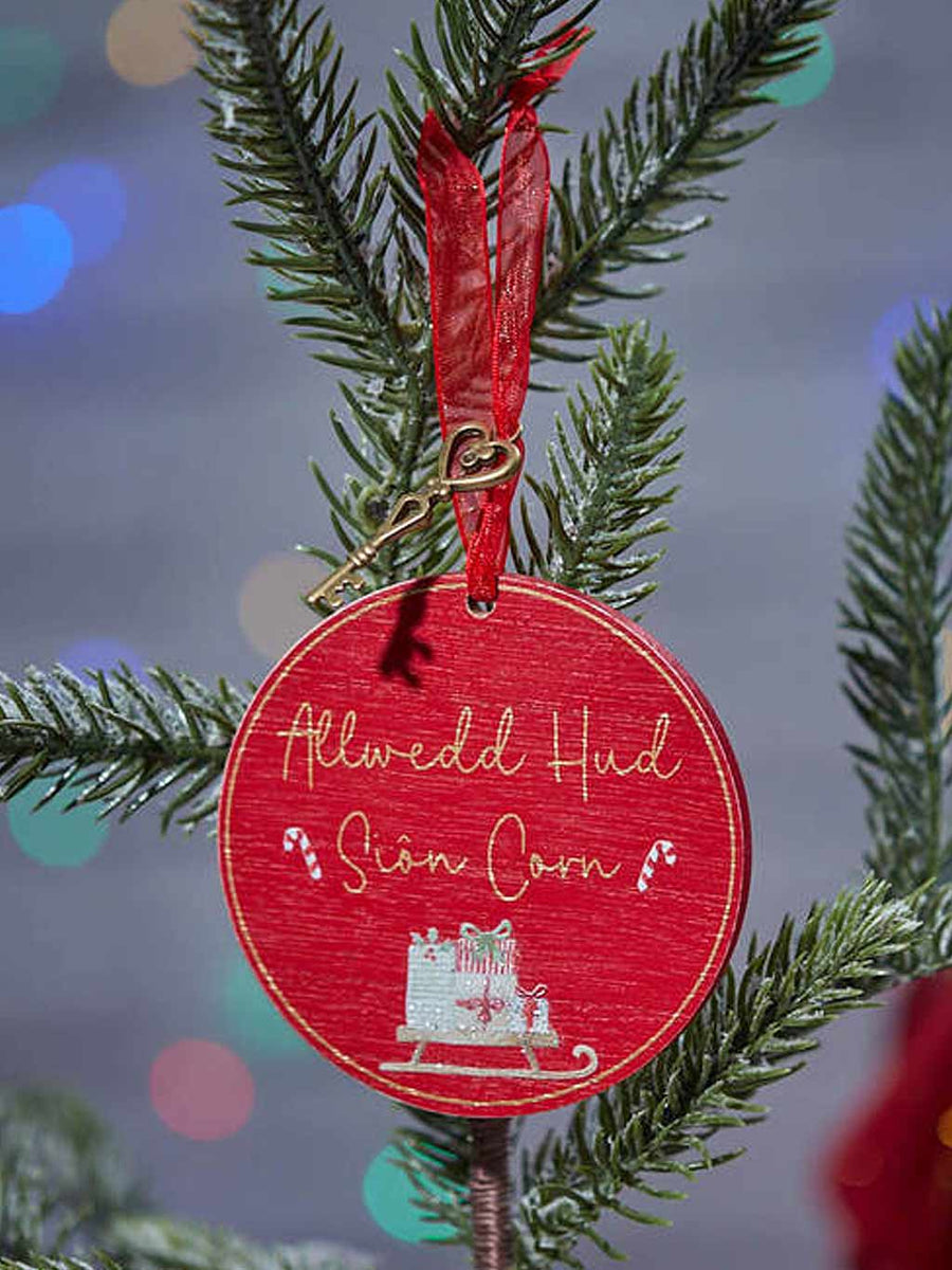 Welsh Xmas Key Dec Wooden Allwedd Hud Sion Corn – Seasons Christmas Outlet