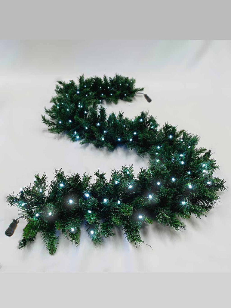 9ft Pre-lit Dual Chip LED Garland - Warm White/Ice White – Seasons ...