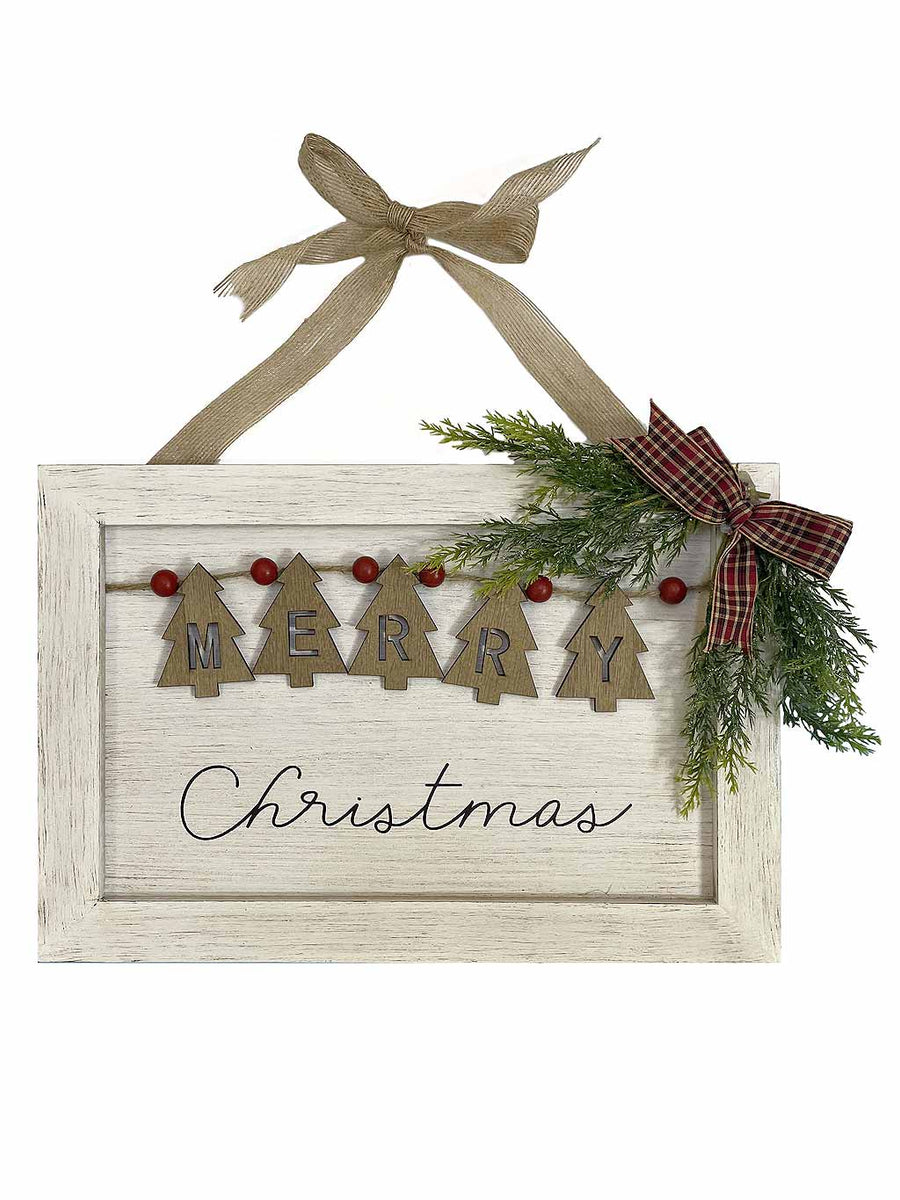36cm White Merry Chrstmas Sign – Seasons Christmas Outlet