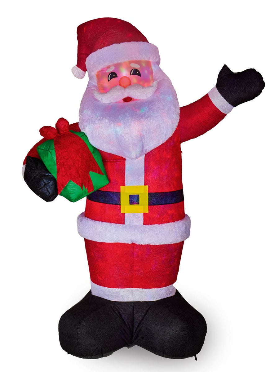3.6M Plush Santa Inflatable with LEDs – Seasons Christmas Outlet