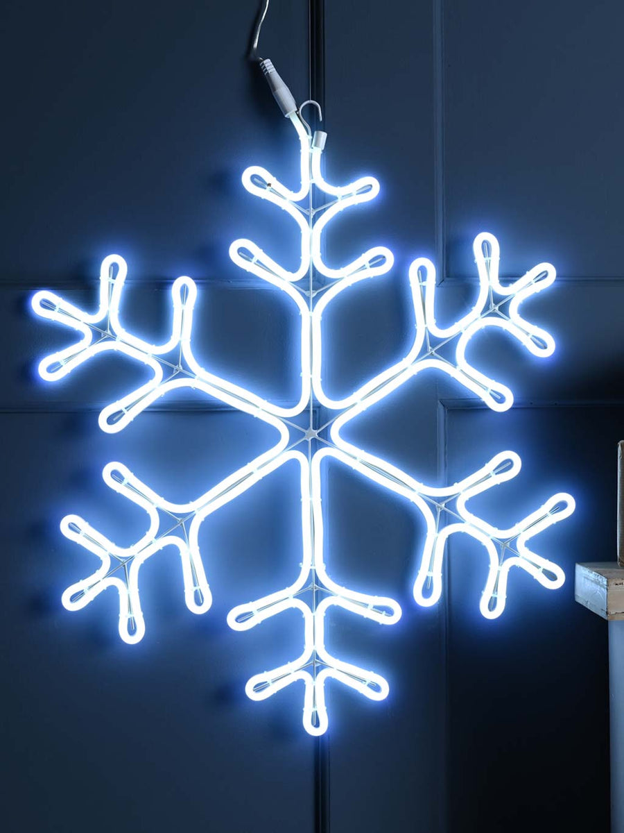 59cm Neon Flex Colour Change Snowflake With White/Blue LED – Seasons ...