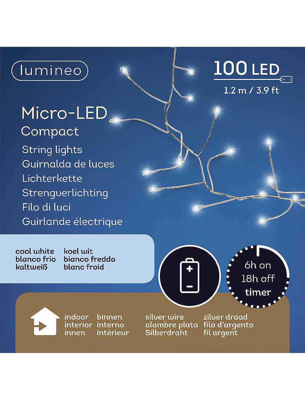 100 Micro LED Battery Operated Static Compact Lights – Seasons ...