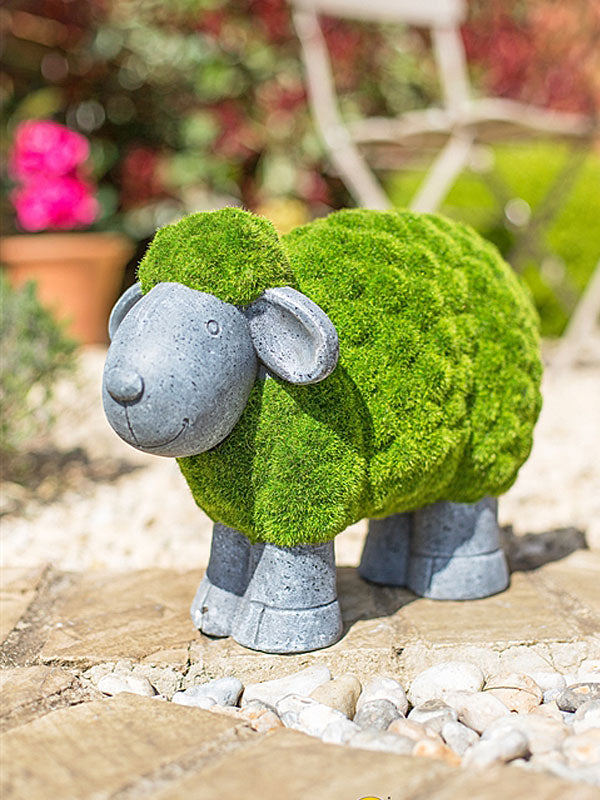 40cm Flocked Sheep Garden Ornament – Seasons Christmas Outlet