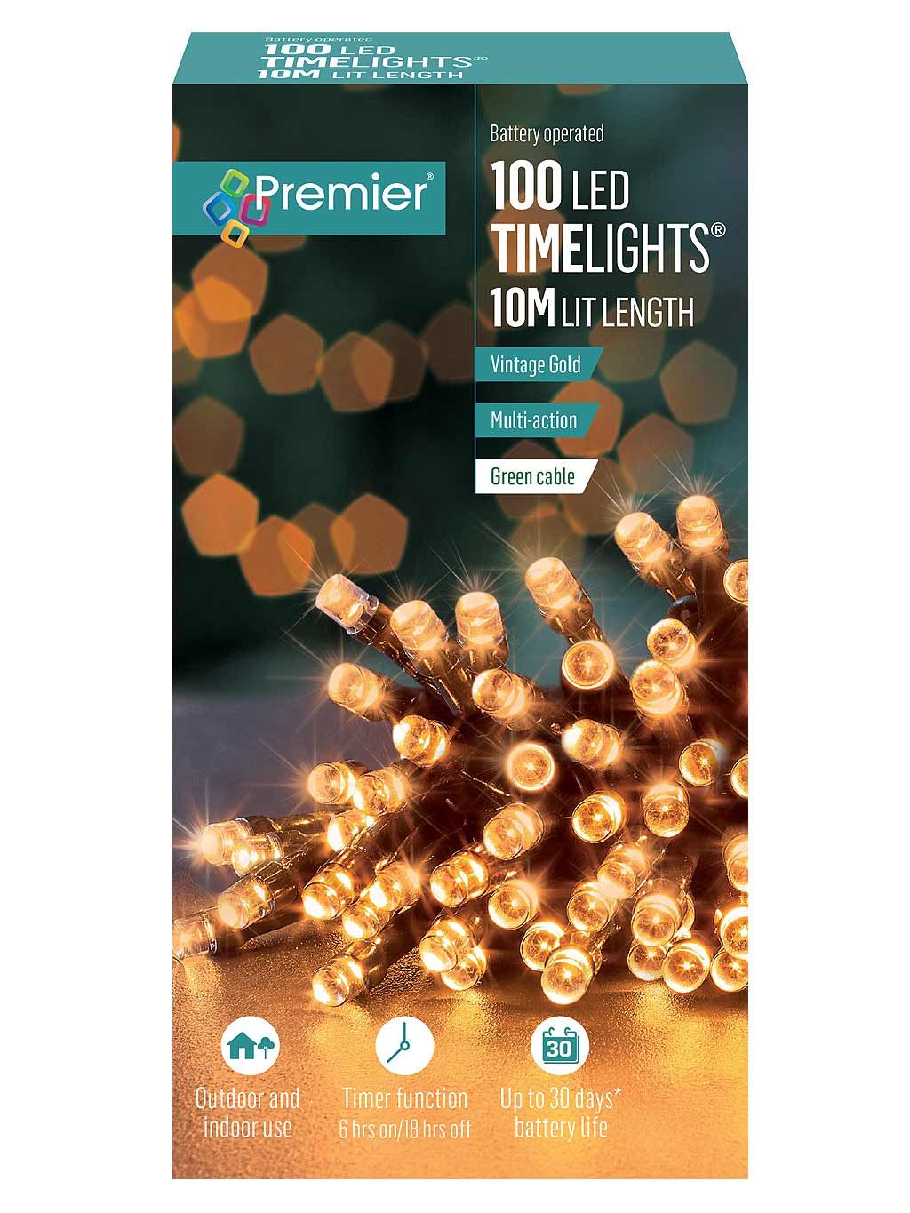 100 LED Battery Operated Multi-Action Christmas Lights – Seasons ...