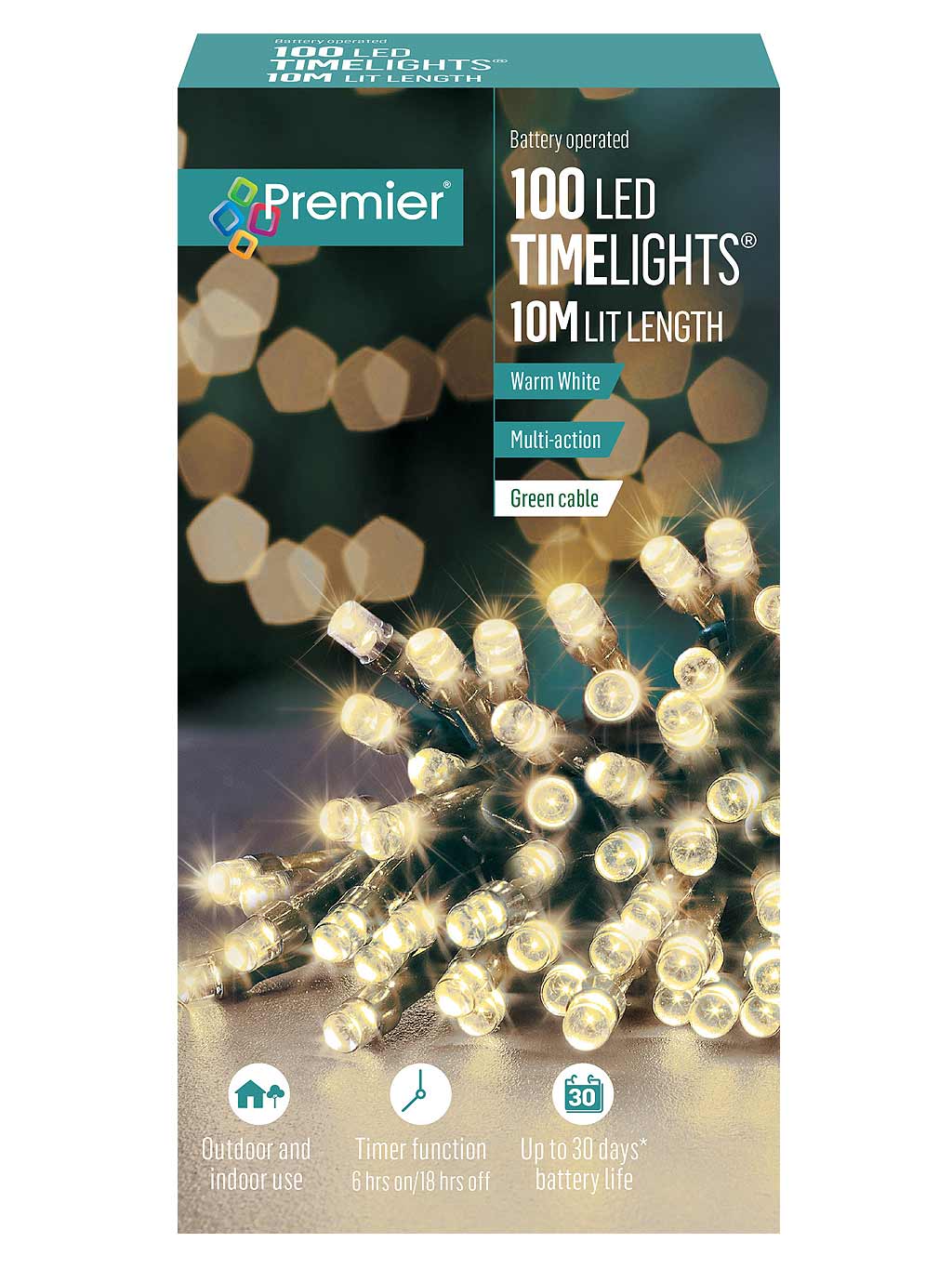 100 LED Battery Operated Multi-Action Christmas Lights – Seasons ...