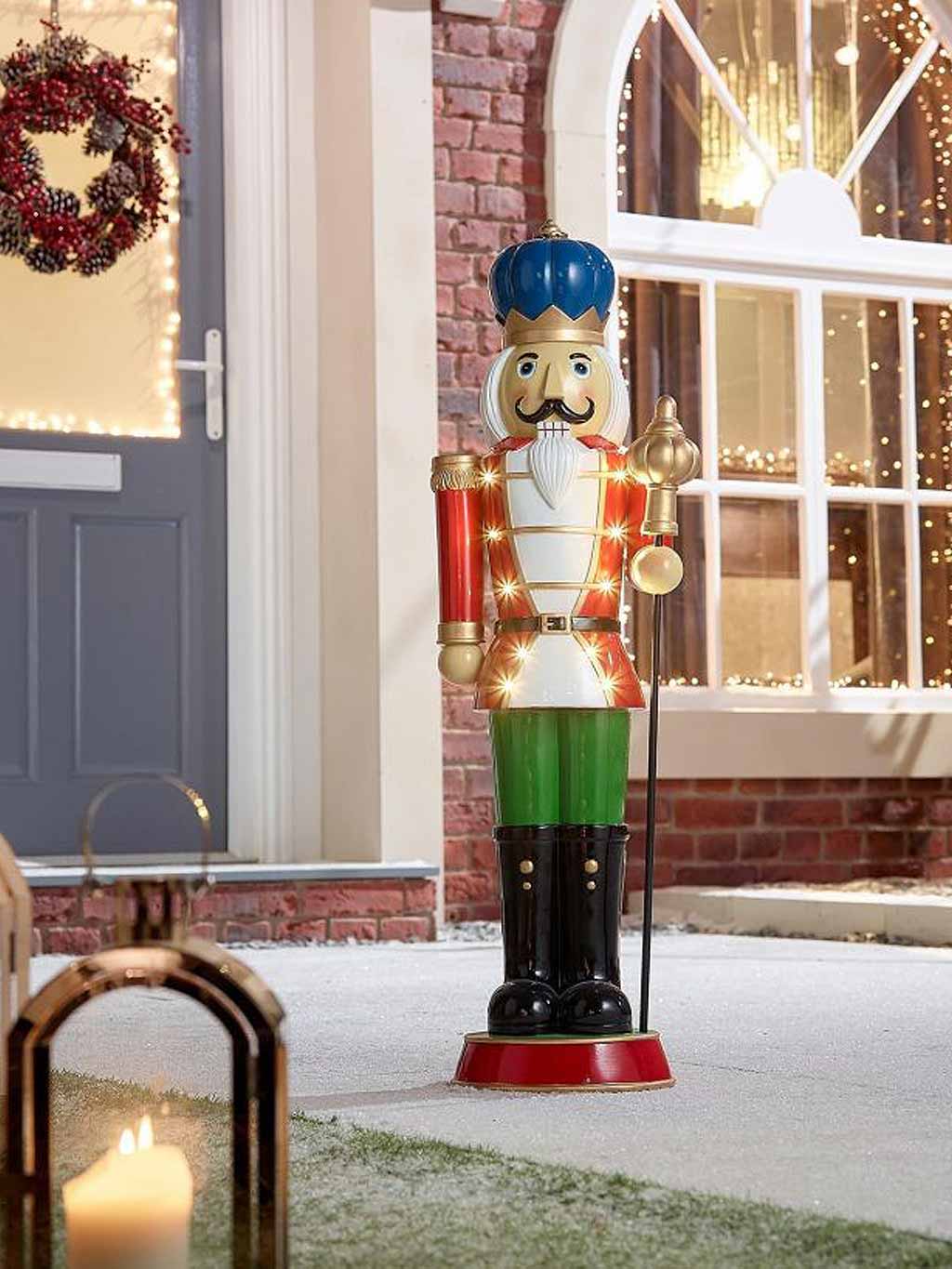 Noel the 3ft Red Christmas Nutcracker with Staff – Seasons Christmas Outlet