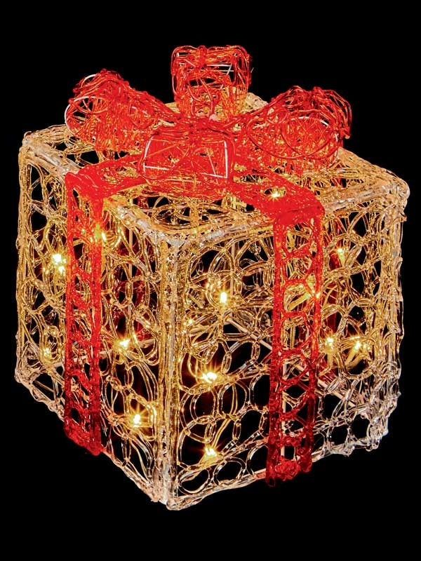 3pc Acrylic Clear-Red Parcels with Warm White LEDs – Seasons Christmas ...